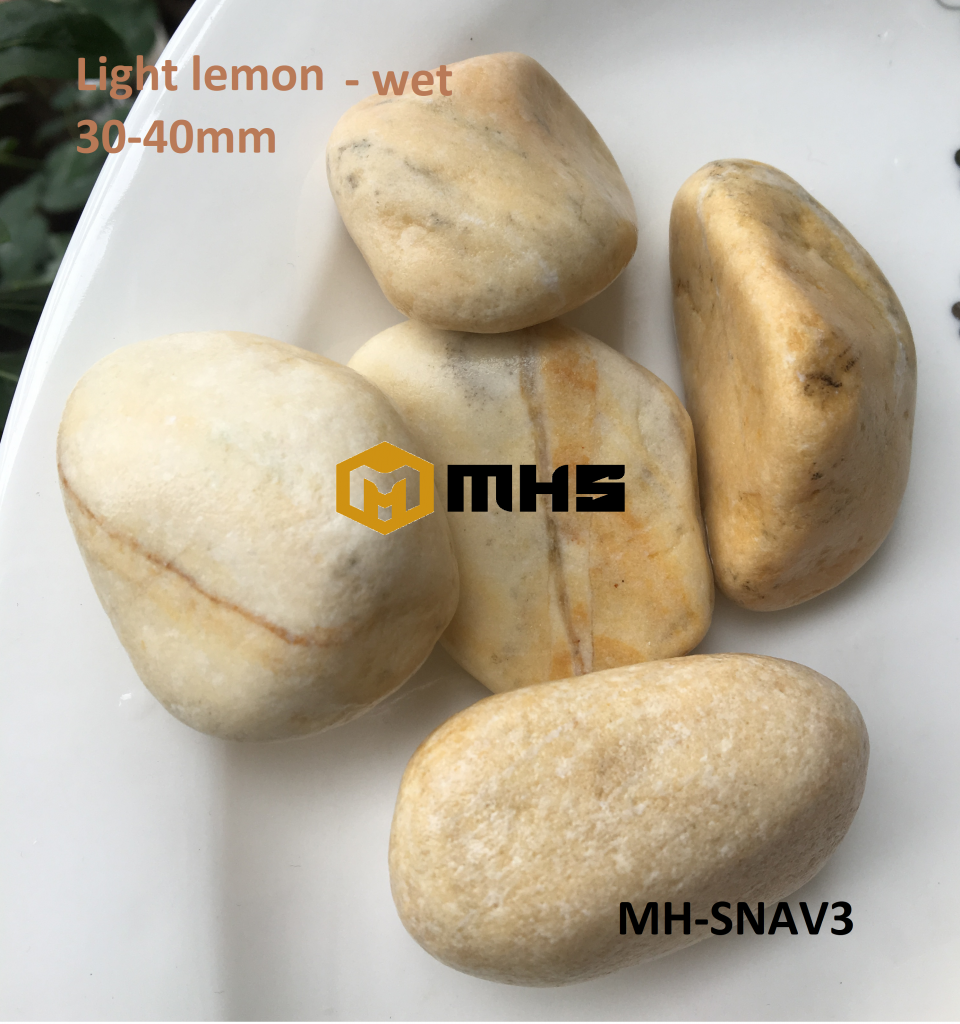 Lemon Yellow Tumbled Pebble Stone - VIETNAM MHS-NATURAL STONE